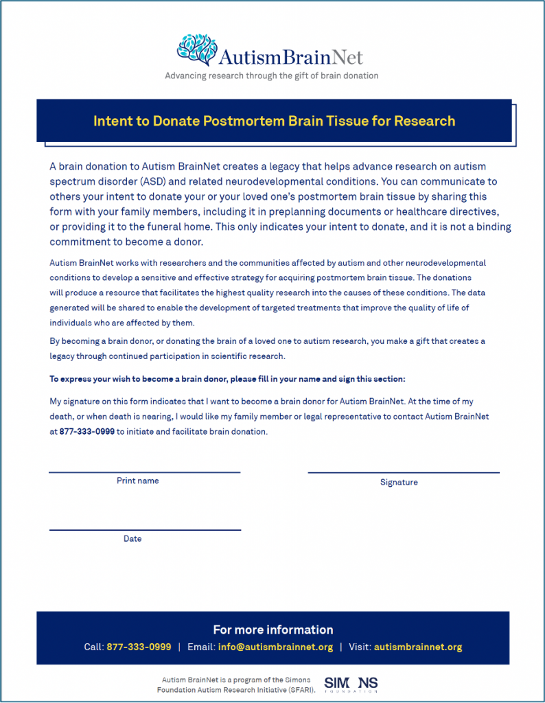 Donor Resources - Autism BrainNet