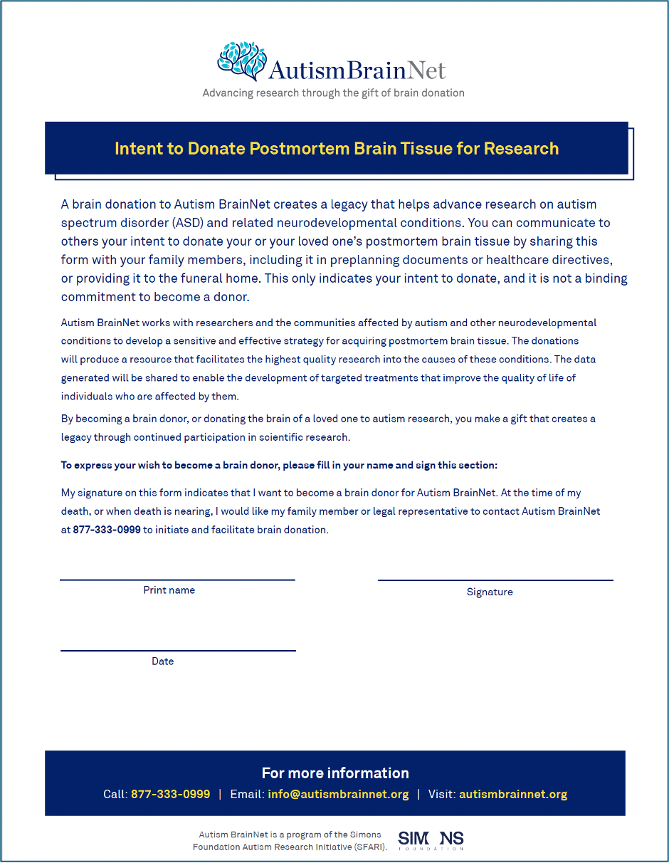 Donor Resources - Autism BrainNet